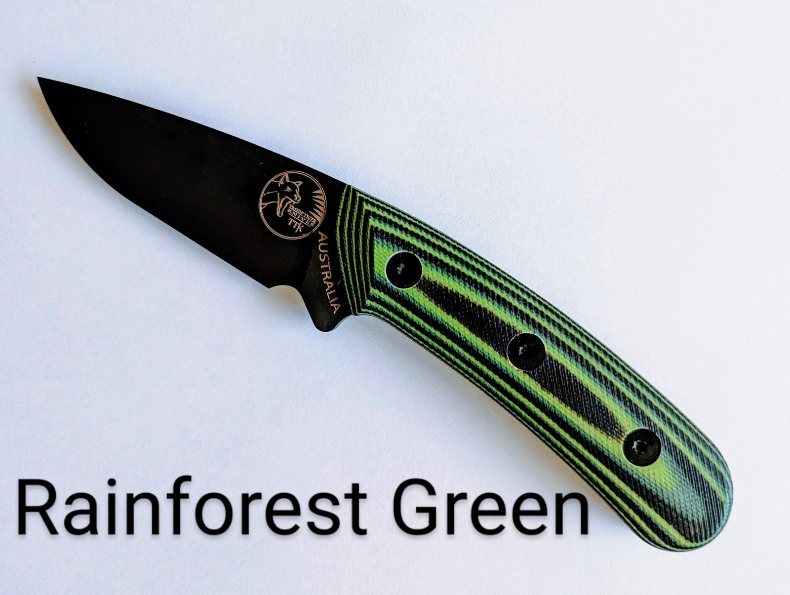 Australian Made Fixed Blade Skinning Knife – Green Handle | Tassie ...